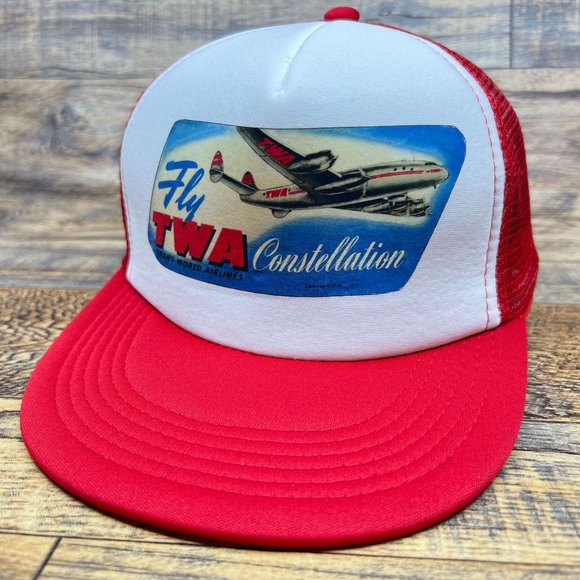 Unbranded | Accessories | Vintage Twa Trans World Airlines Mens Trucker ...